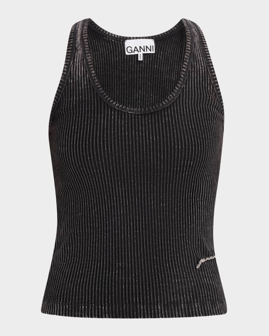 Ganni Heavy Rib Jersey Tank Top | Neiman Marcus