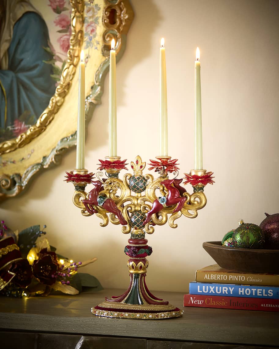 Katherine's Collection Winter Balsam and Berry Candelabra with Deer ...
