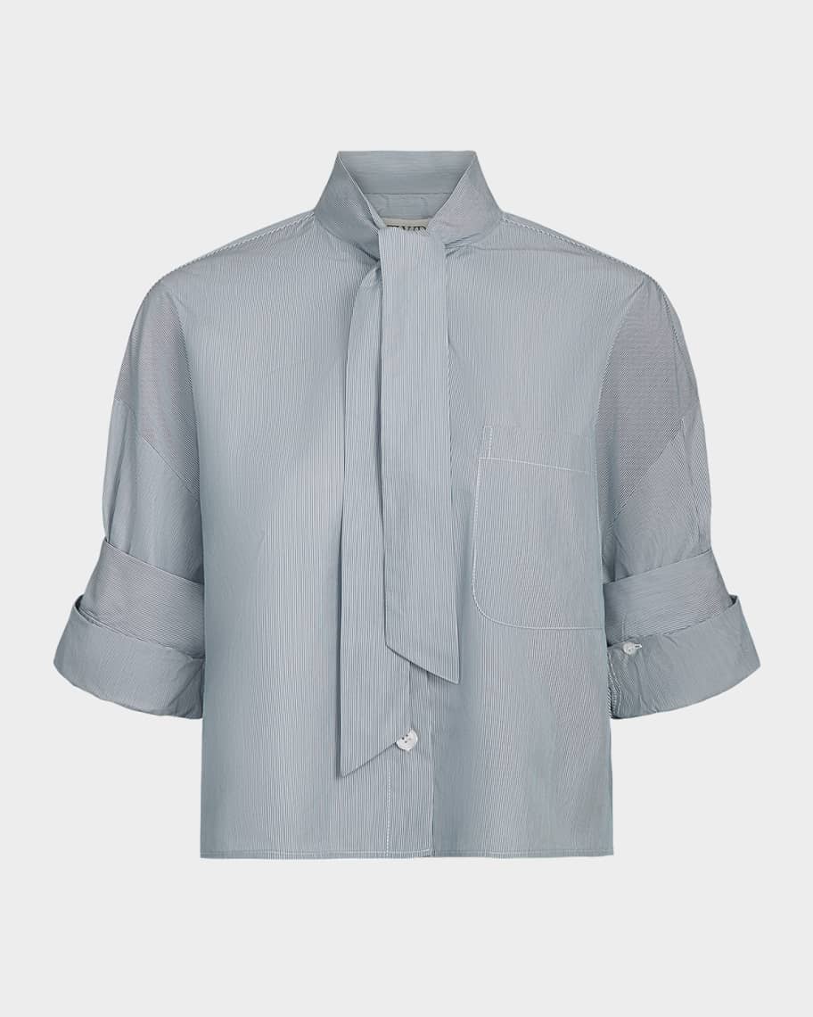 TWP Next Ex Striped Shirt with Tie | Neiman Marcus