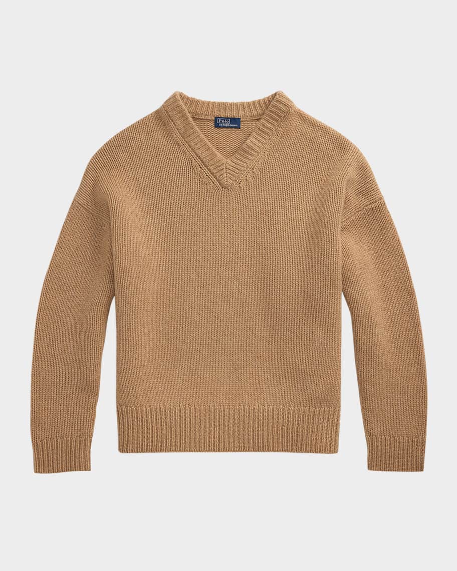 Polo Ralph Lauren Cashmere High V-Neck Sweater | Neiman Marcus