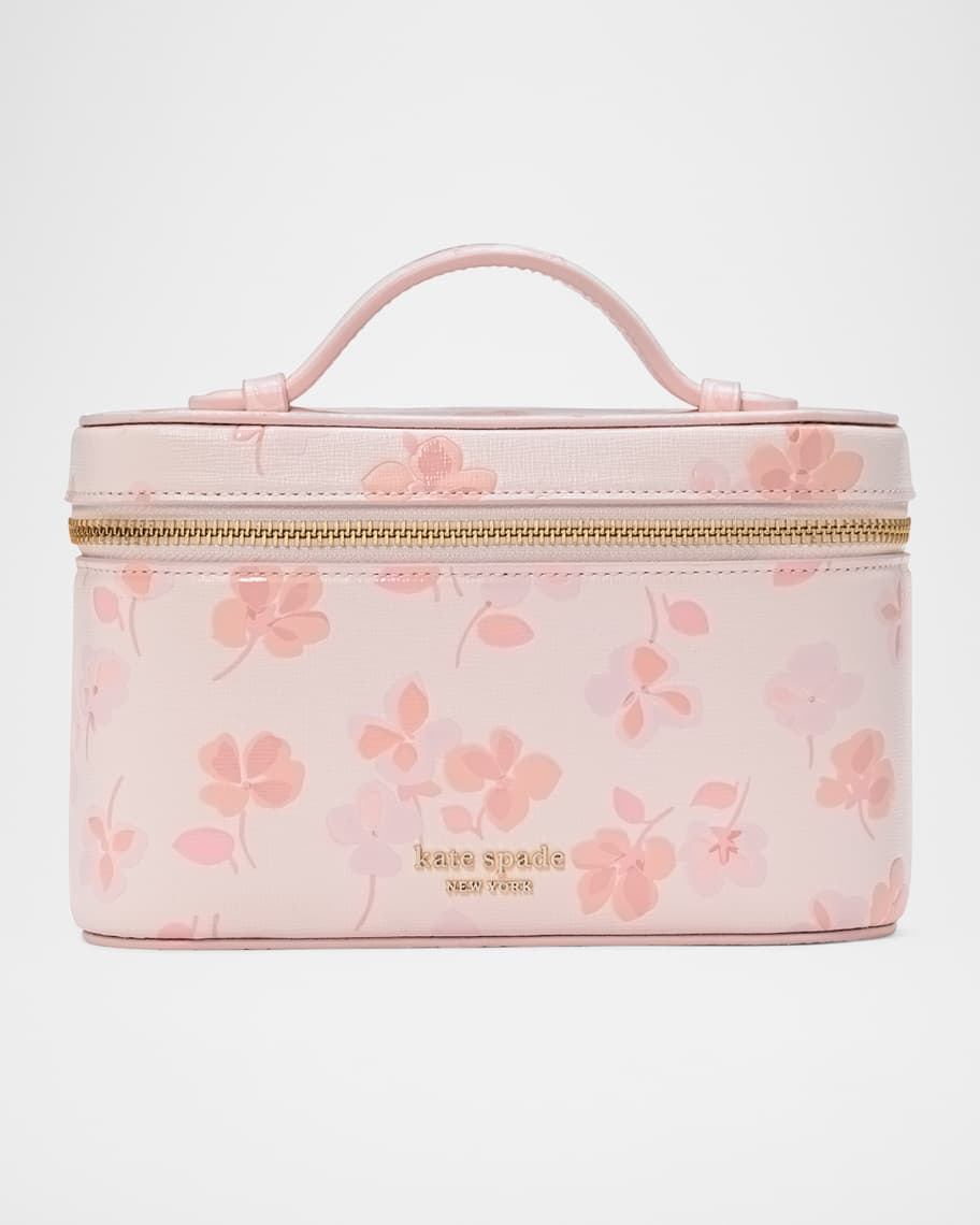 kate spade new york devin spring pansies leather vanity case | Neiman ...