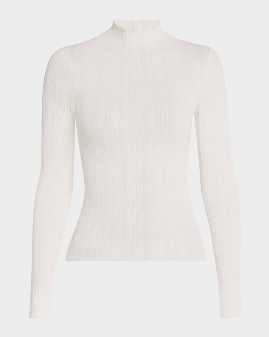 A.L.C. Hugh Fine-Knit Mock-Neck Top | Neiman Marcus