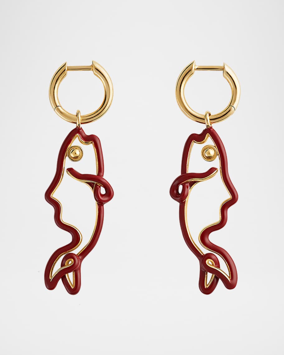 Bottega Veneta Enamel Fish Earrings | Neiman Marcus