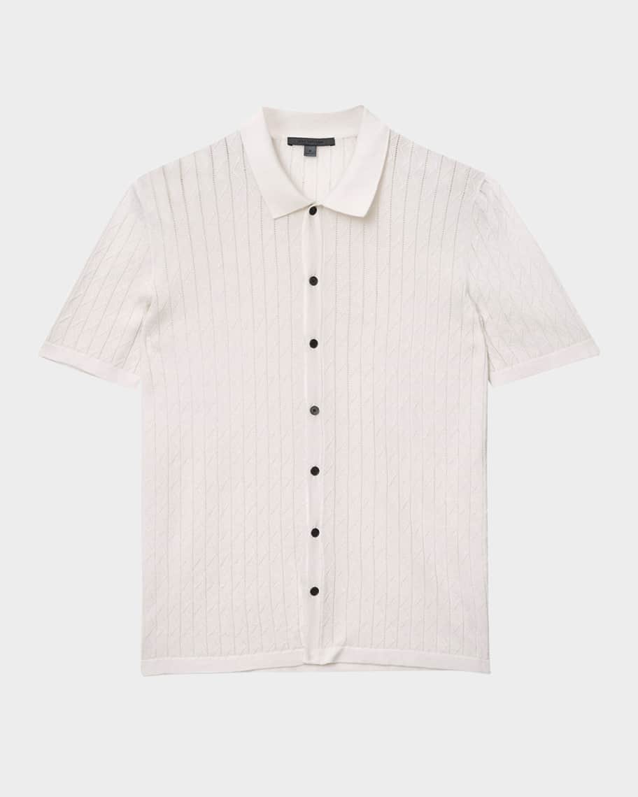 John Varvatos Men's Moore Button-Down Summer Sweater Shirt | Neiman Marcus
