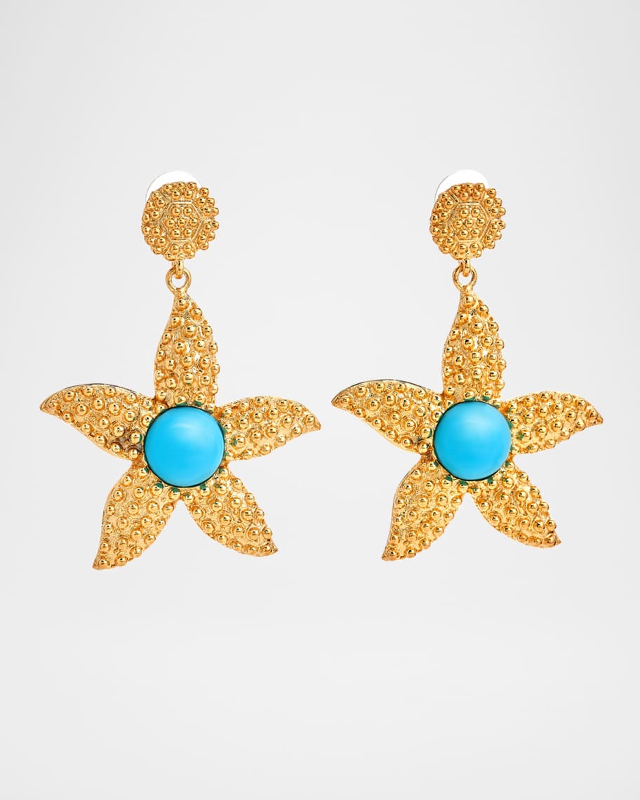 Kenneth Jay Lane Starfish Cabochon Earrings | Neiman Marcus