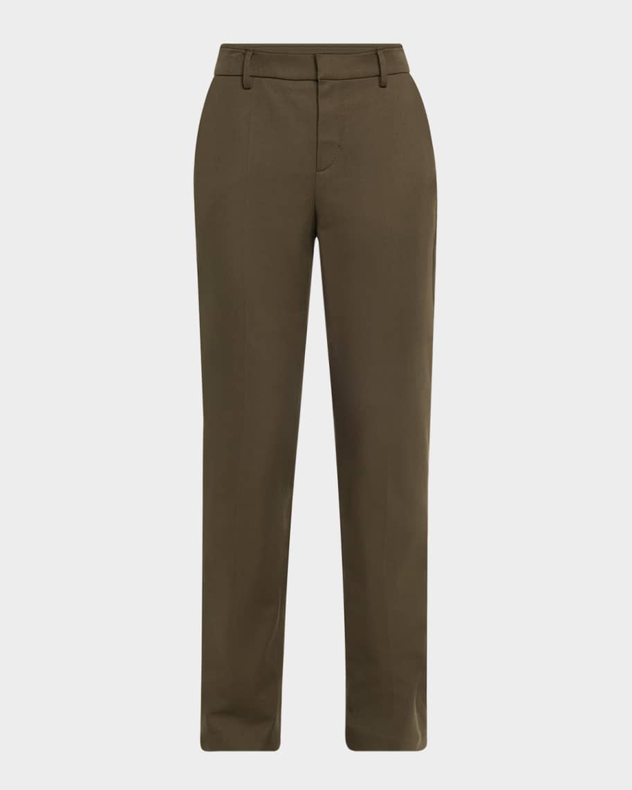 Brunello Cucinelli Cotton Stretch Slim-Leg Cigarette Pants With Slits ...