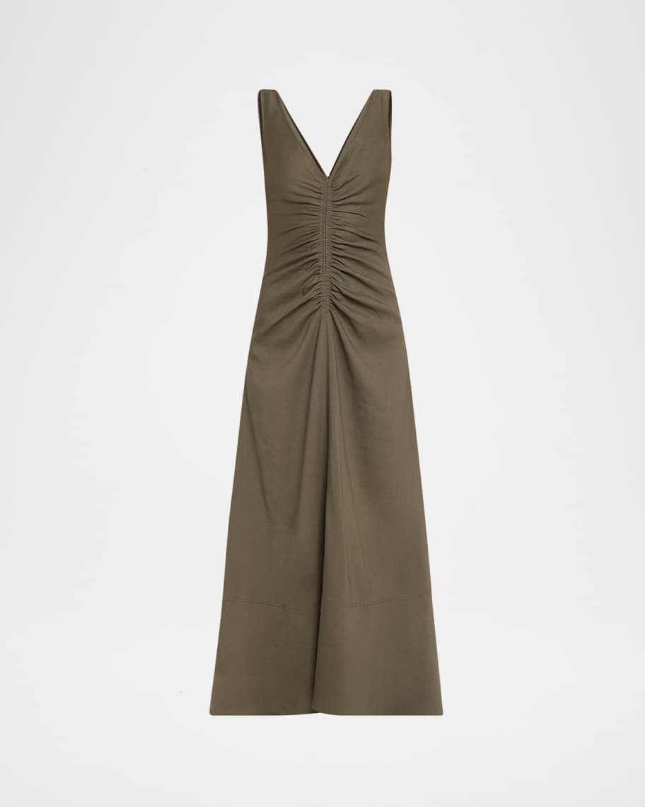 Proenza Schouler Remi Ruched Eco Stretch Flared Dress | Neiman Marcus
