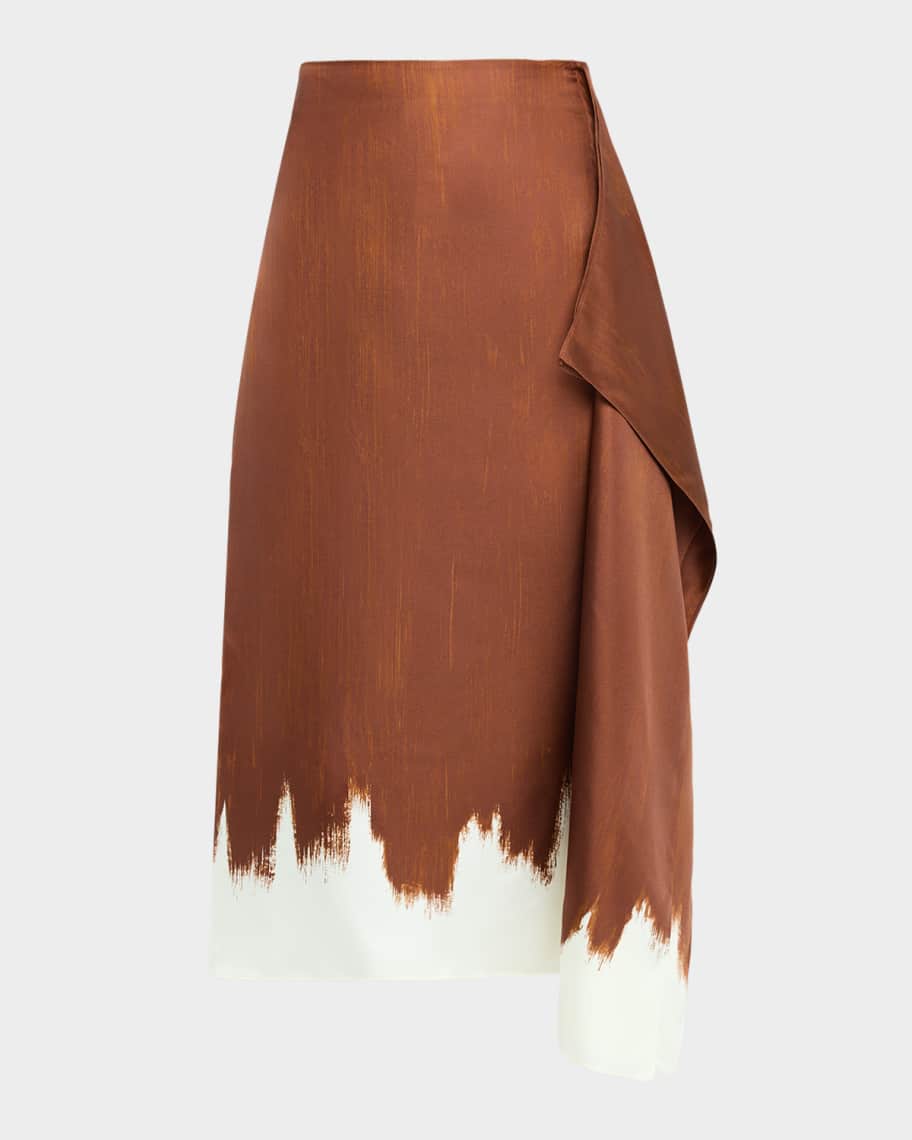 Proenza Schouler Amery Double Printed Silk Twill Skirt | Neiman Marcus