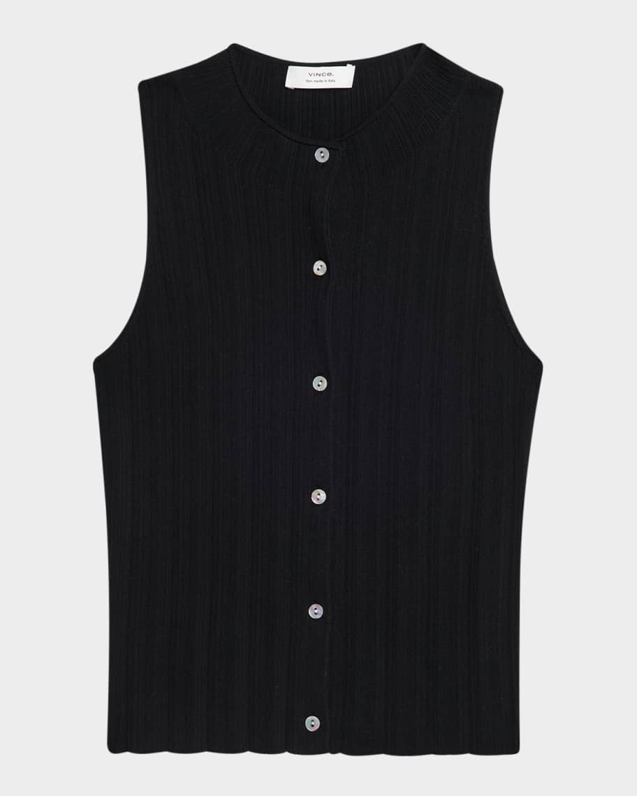 Vince Button-Front Shell Sweater | Neiman Marcus