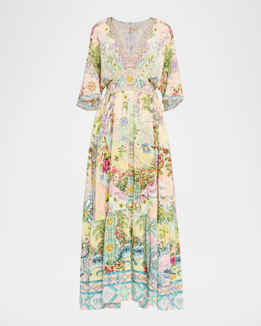 Camilla Just Coasting Ruffle-Hem Maxi Dress | Neiman Marcus