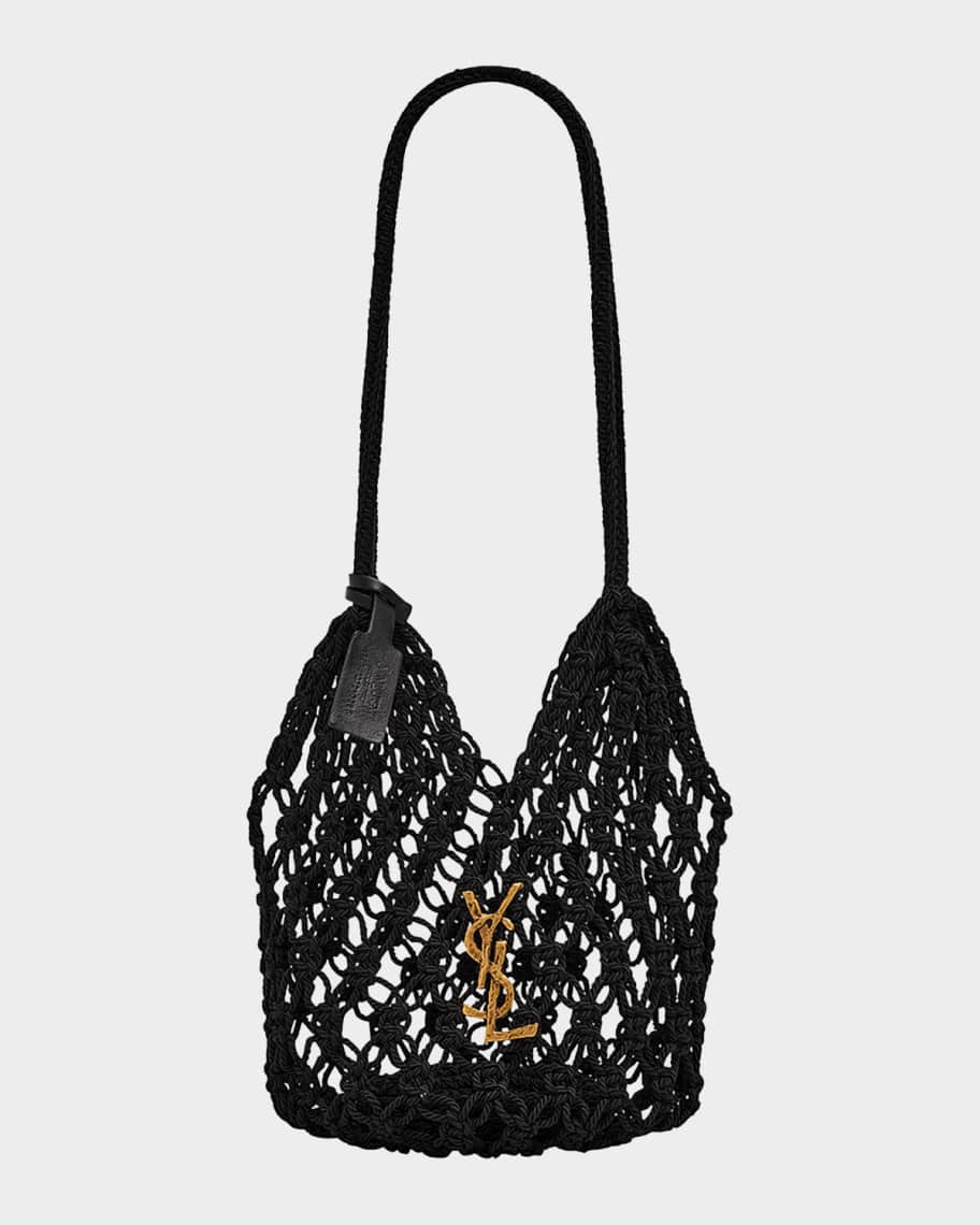 Saint Laurent Small YSL Crochet Shopper Tote Bag | Neiman Marcus