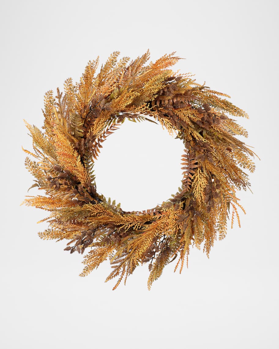 Winward Home Fall Wheat & Fern 30" Wreath | Neiman Marcus