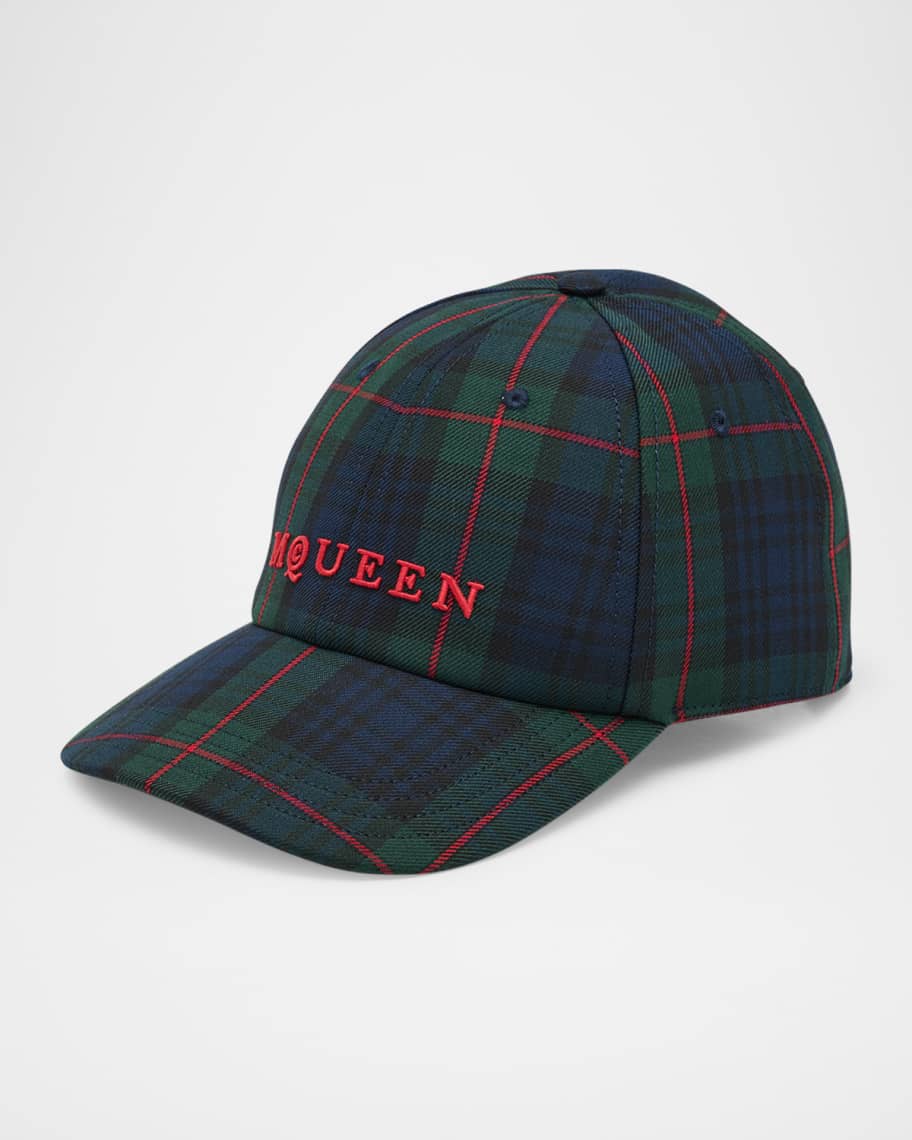 McQueen Men's Tartan Check Logo Six-Panel Baseball Cap | Neiman Marcus