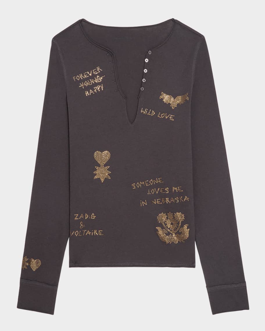 Zadig & Voltaire Tuni Multi Strass Henley | Neiman Marcus