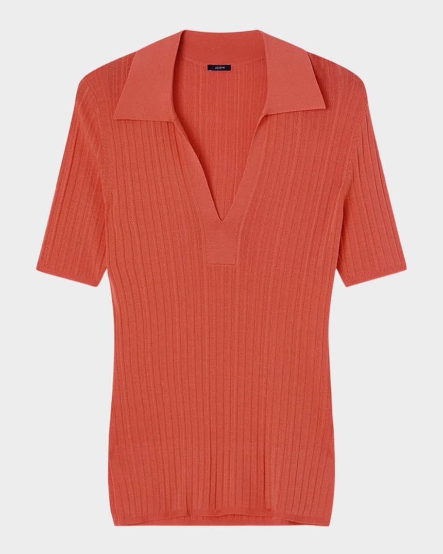Joseph Ribbed Slim-Fit Polo | Neiman Marcus