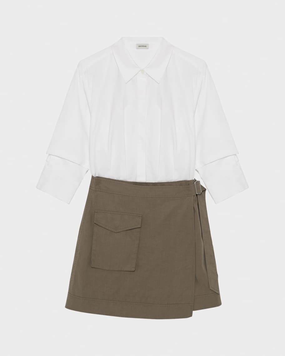 SIMKHAI Fraser Mini Combo Shirtdress | Neiman Marcus