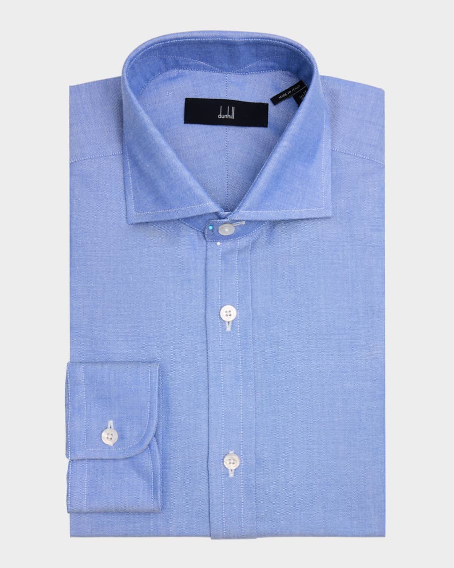 dunhill Men's Cotton-Cashmere Dress Shirt | Neiman Marcus