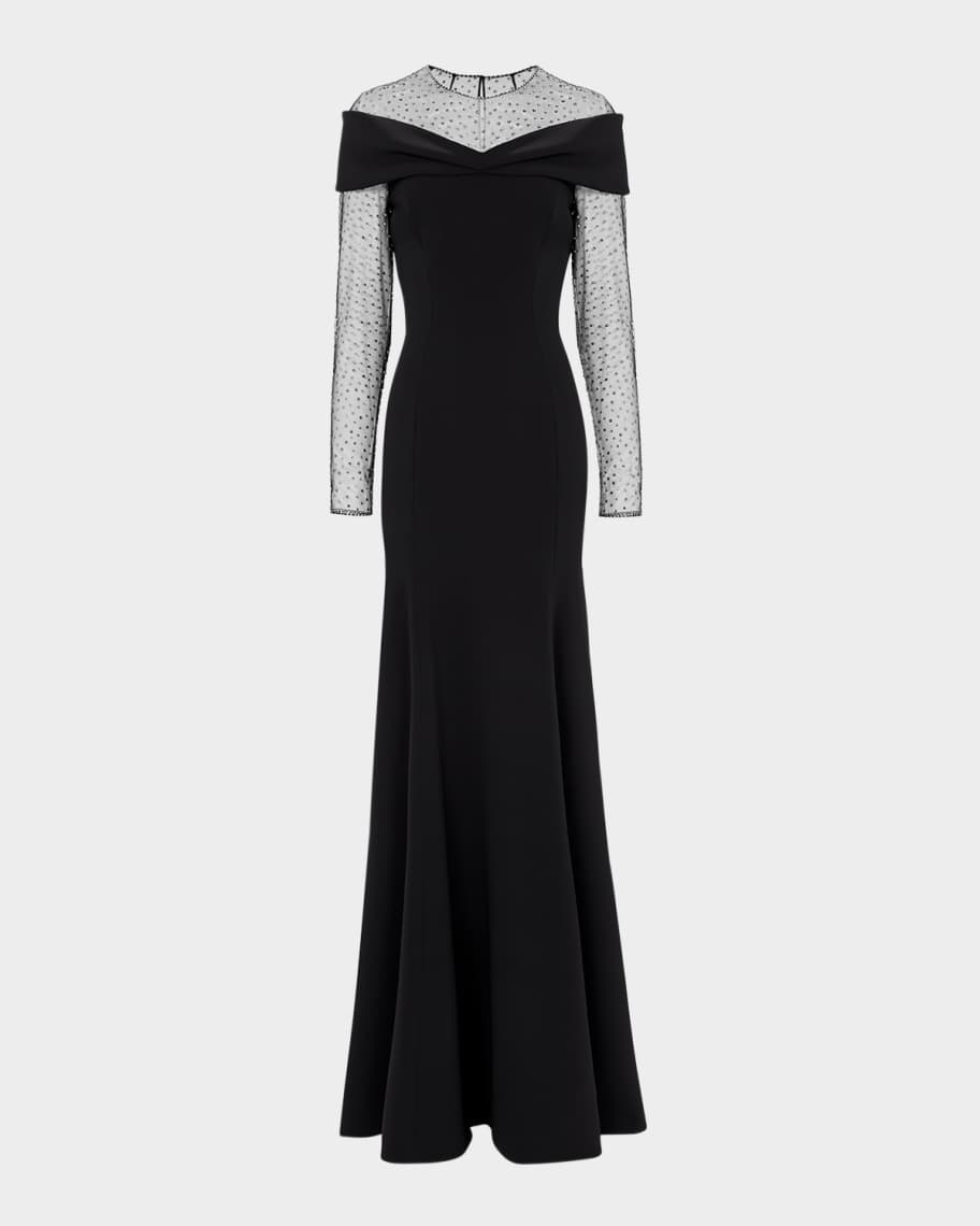 Jenny Packham Etienne Crystal Illusion Off-The-Shoulder Gown | Neiman ...
