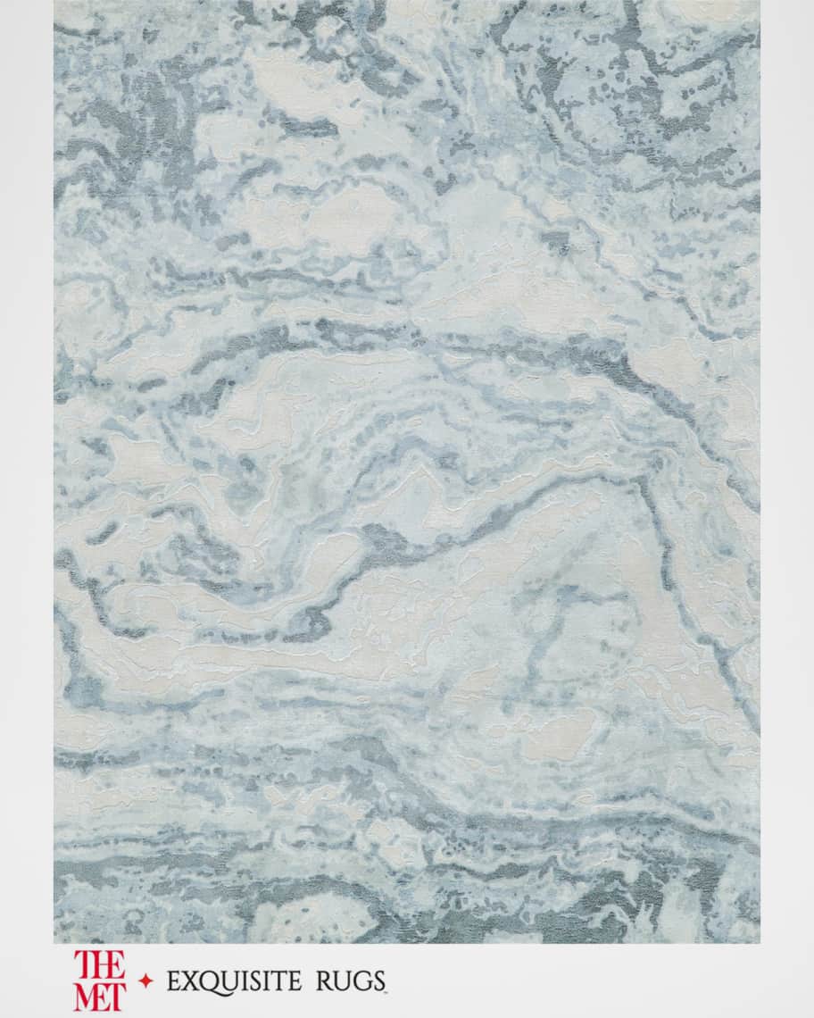 Exquisite Rugs x THE MET Saccara Hand-Loomed Blue Rug, 9' x 12 ...