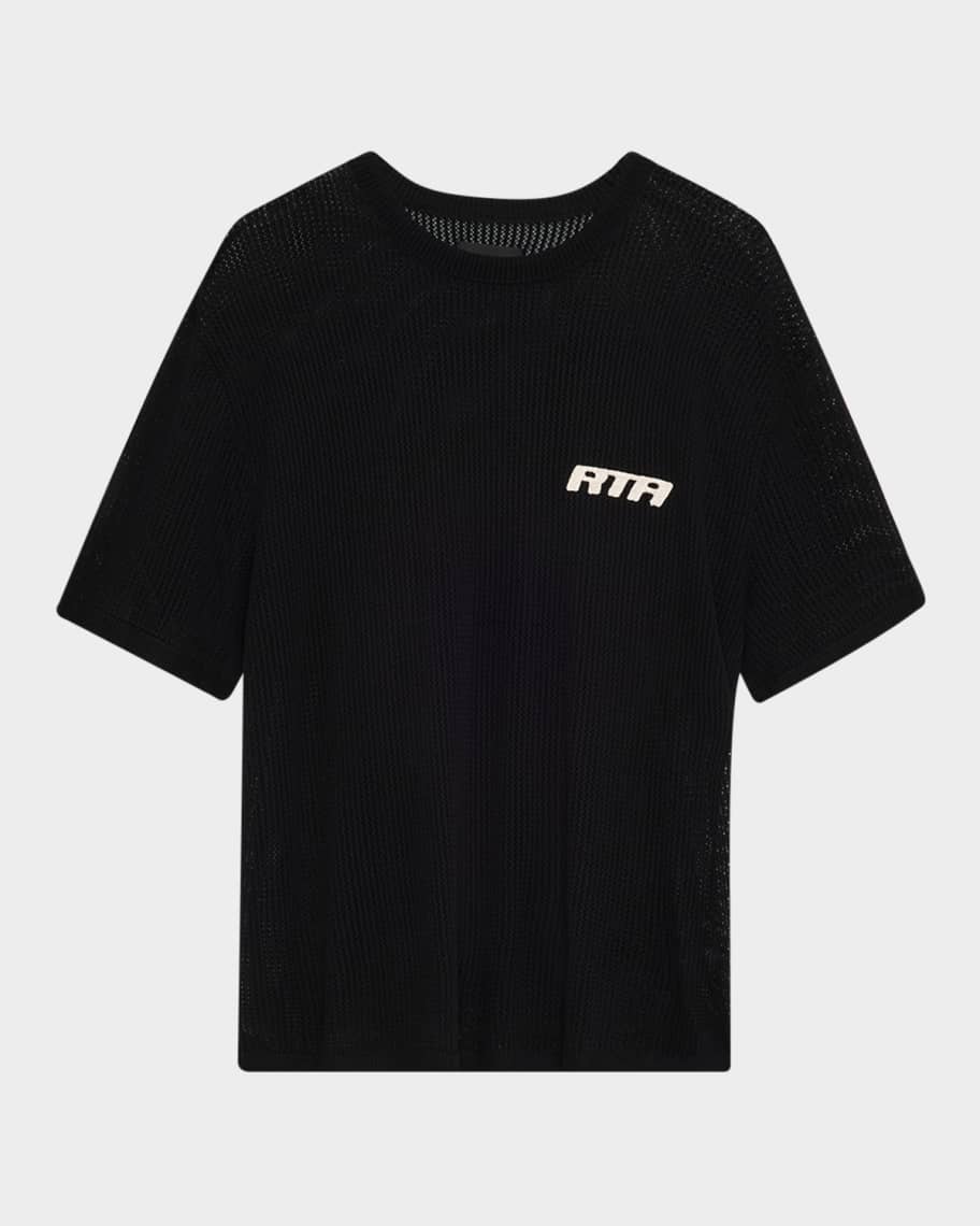 RTA Men's Ian Short-Sleeve Mesh Logo T-Shirt | Neiman Marcus