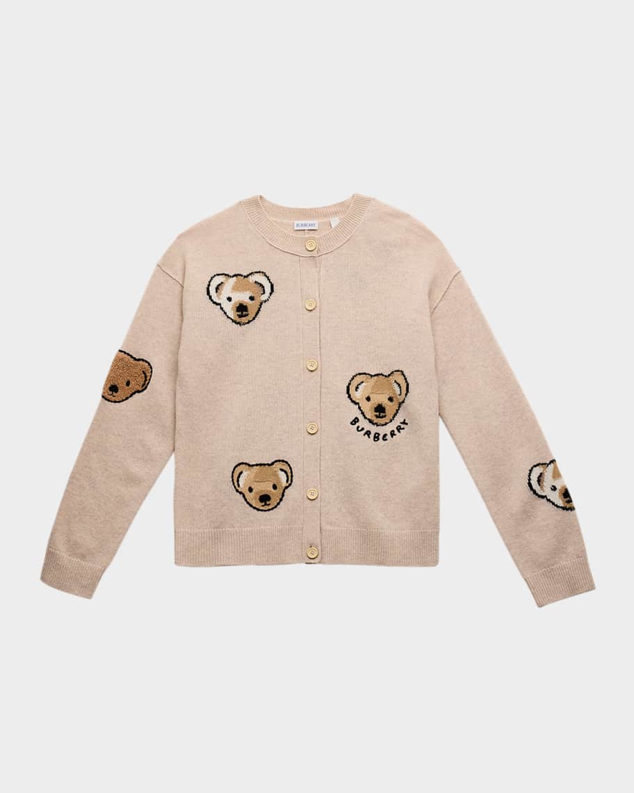 Burberry Girl's Lesa Thomas Bear Intarsia Cardigan, Size 3-14 | Neiman ...