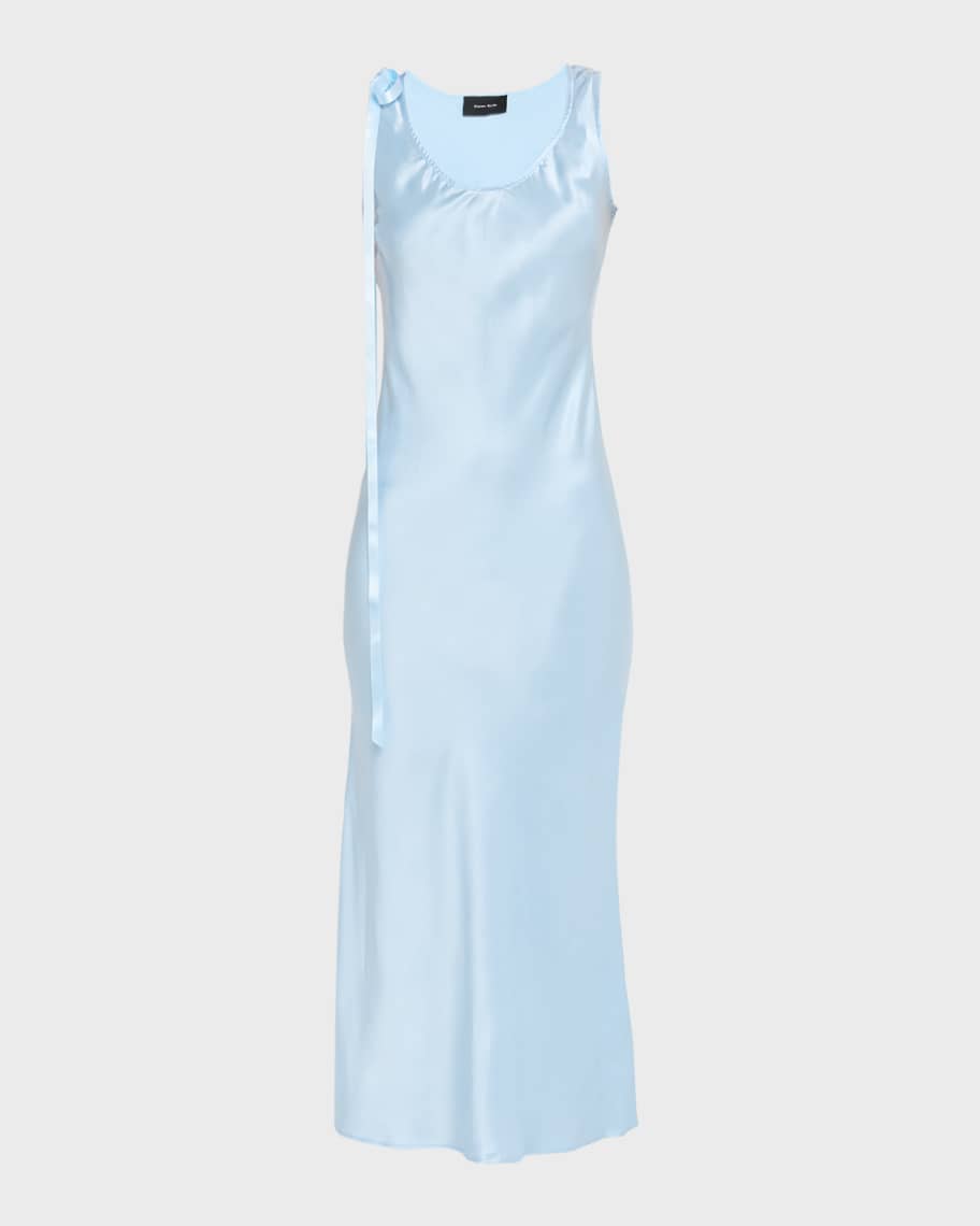 Simone Rocha Scoop-Neck Satin Maxi Camisole Dress | Neiman Marcus