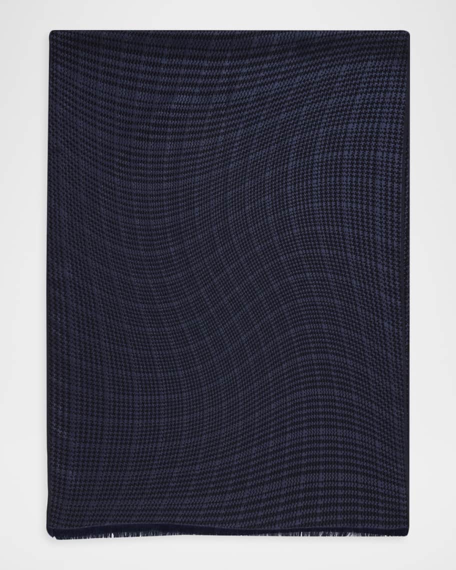 Giorgio Armani Men's Houndstooth Abstract Silk and Wool Scarf | Neiman ...