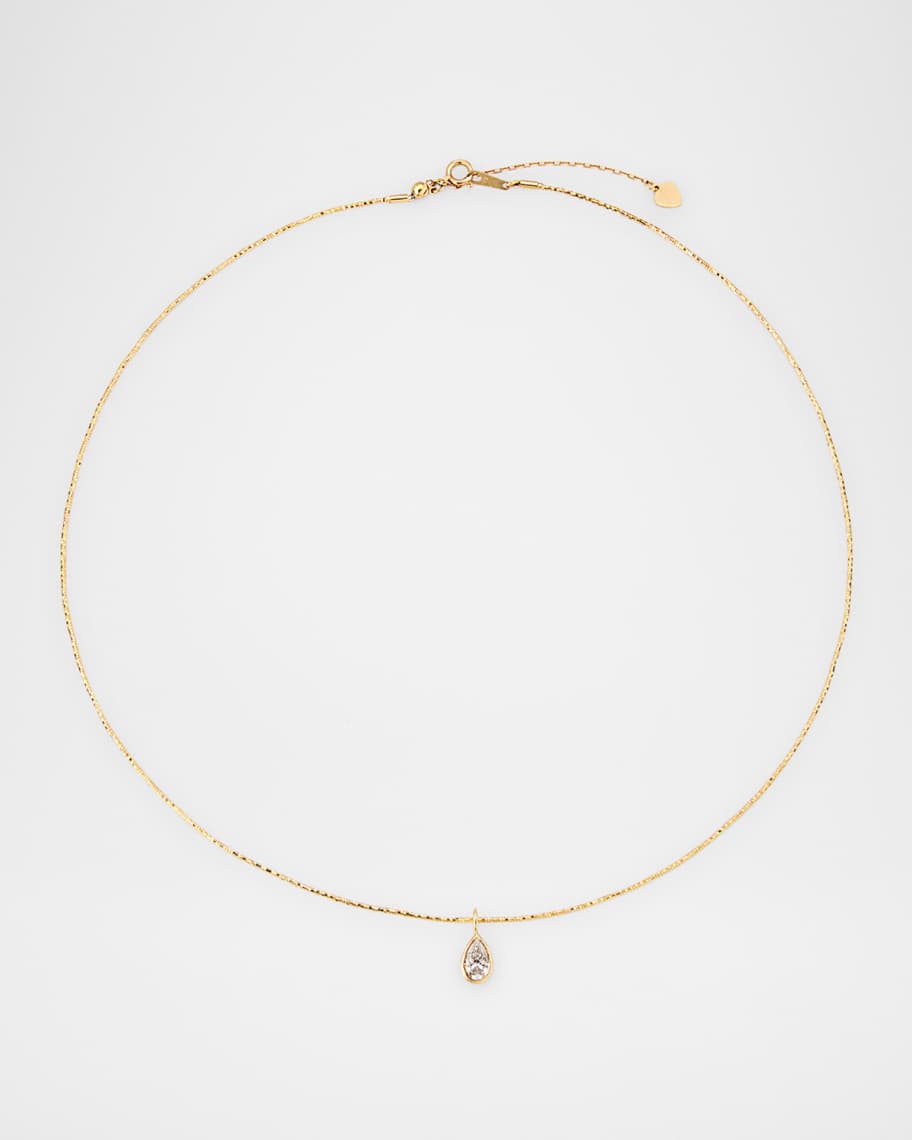 POPPY FINCH 18K Lab Diamond Pear Cut Pendant Collar Necklace | Neiman ...