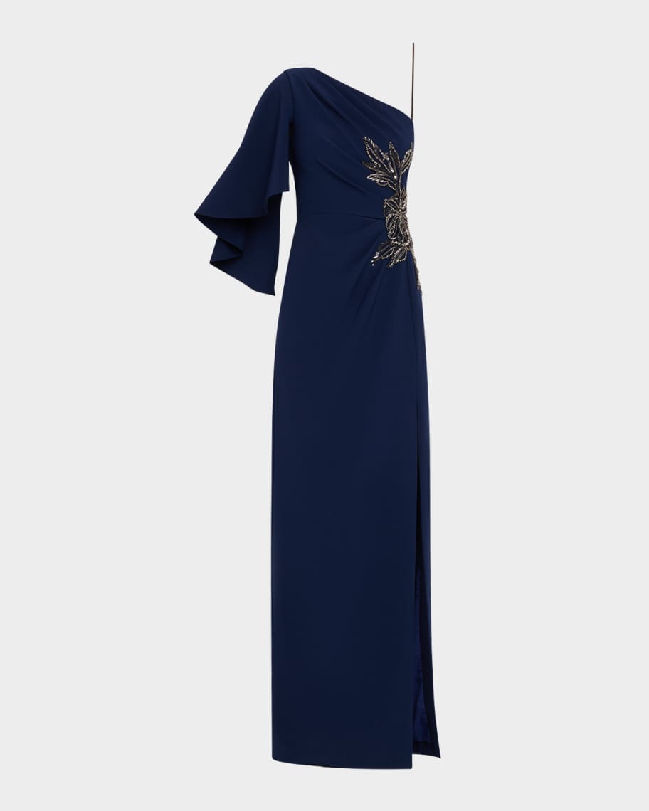 Theia Giuliana Embellished Crepe Column Gown | Neiman Marcus