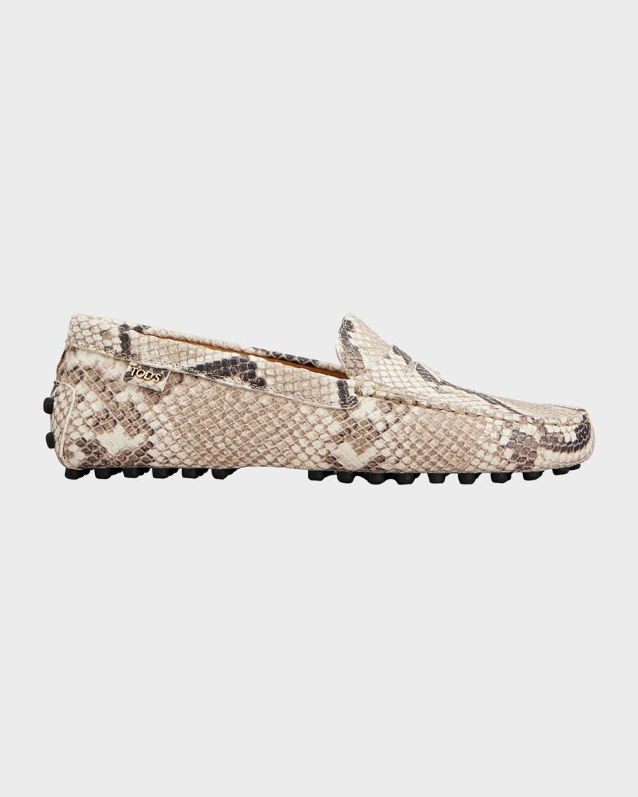Tod's Gommino Python Printed Leather Loafers | Neiman Marcus