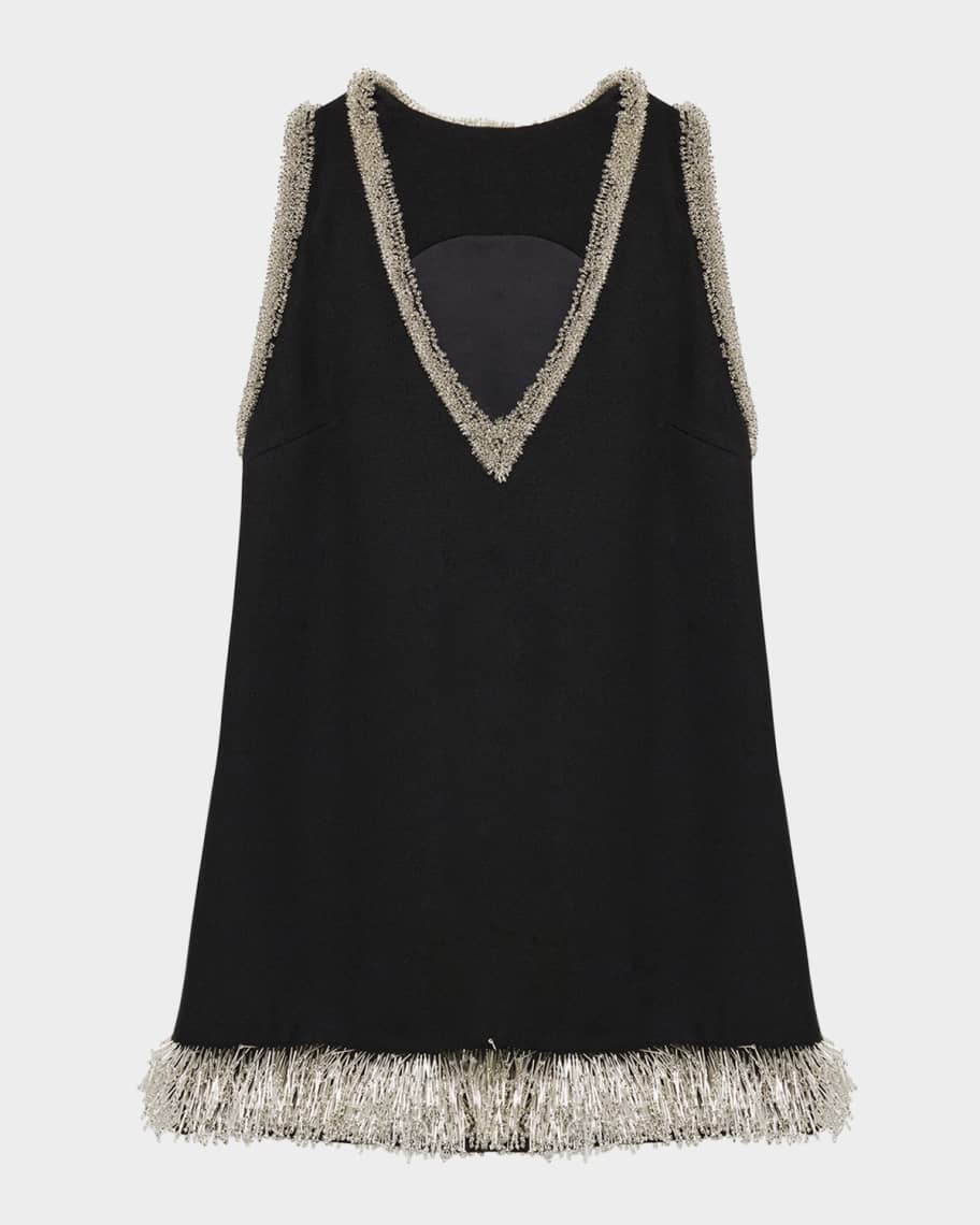 SIMKHAI Darcy Sleeveless Bead-Trim Mini Dress | Neiman Marcus