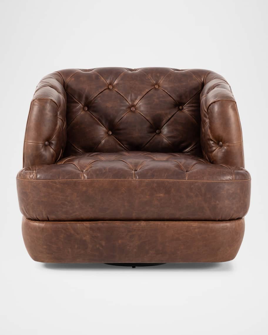 Four Hands Paul Leather Swivel Chair | Neiman Marcus