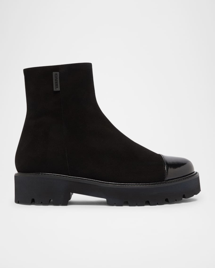 CAREL Chouchou Suede and Leather Ankle Boots | Neiman Marcus