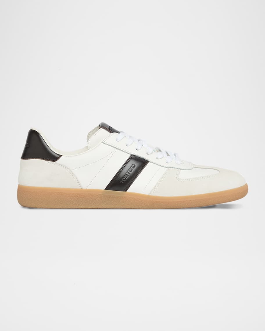 TOM FORD Men's Archer Suede and Leather Low-Top Sneakers | Neiman Marcus