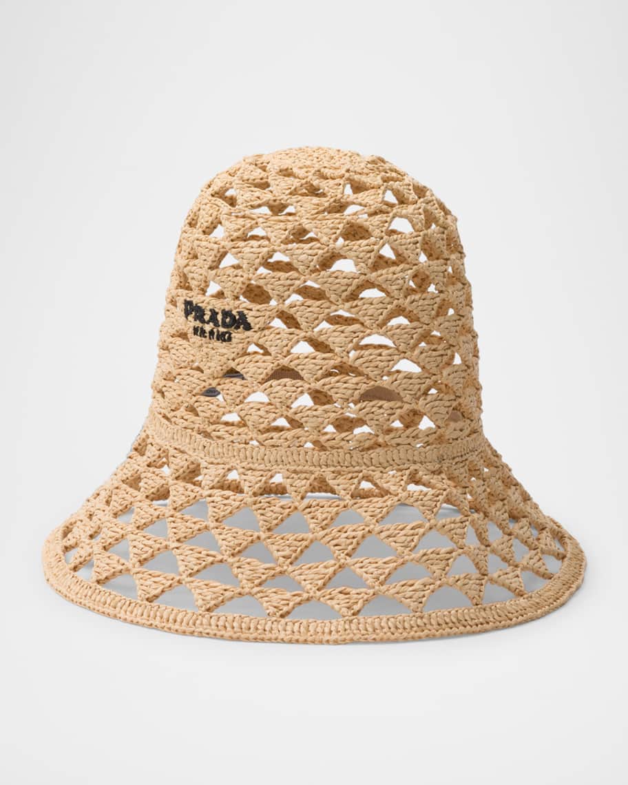 Prada Crochet Logo Hat | Neiman Marcus