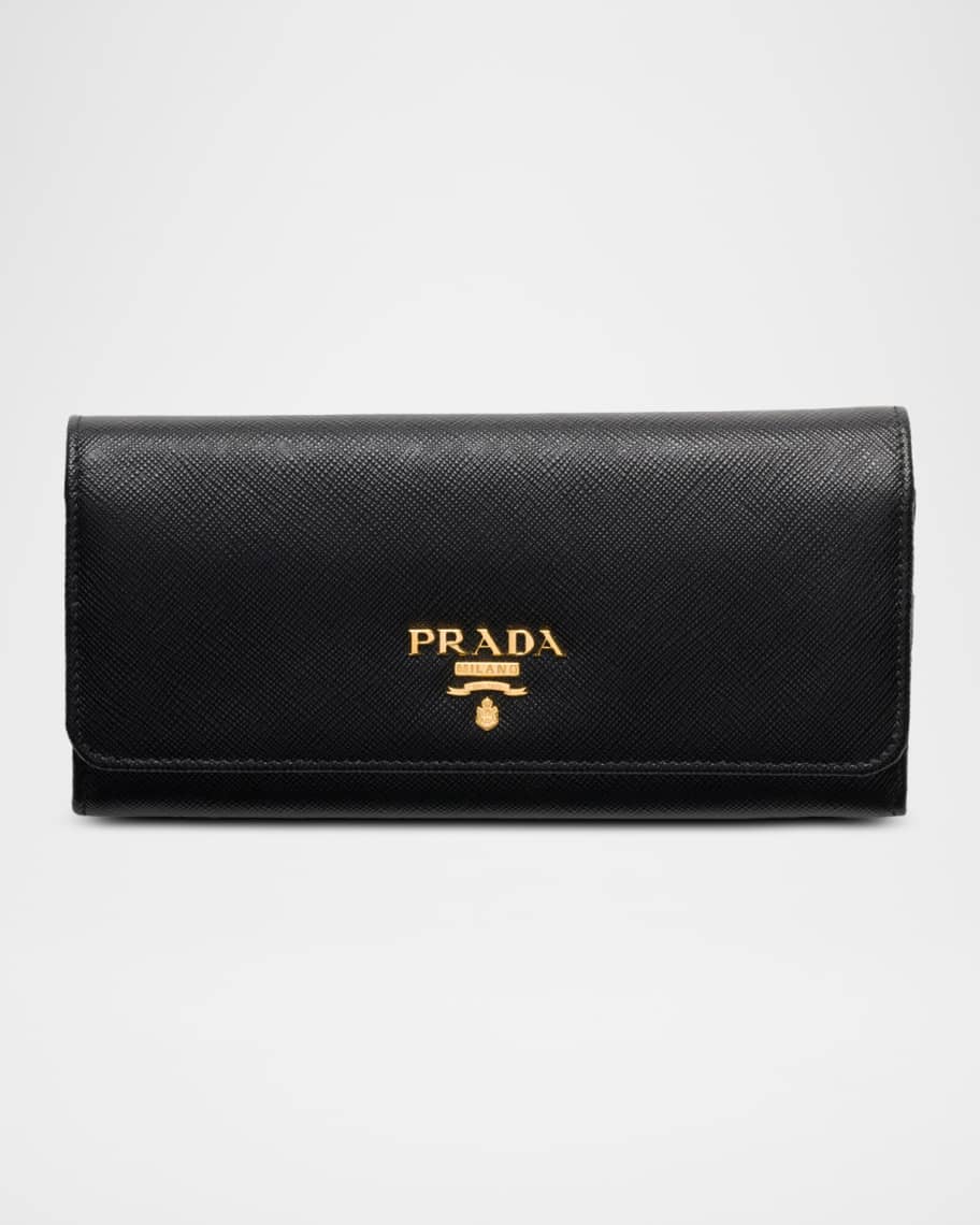 Prada Large Saffiano Leather Flap Wallet | Neiman Marcus