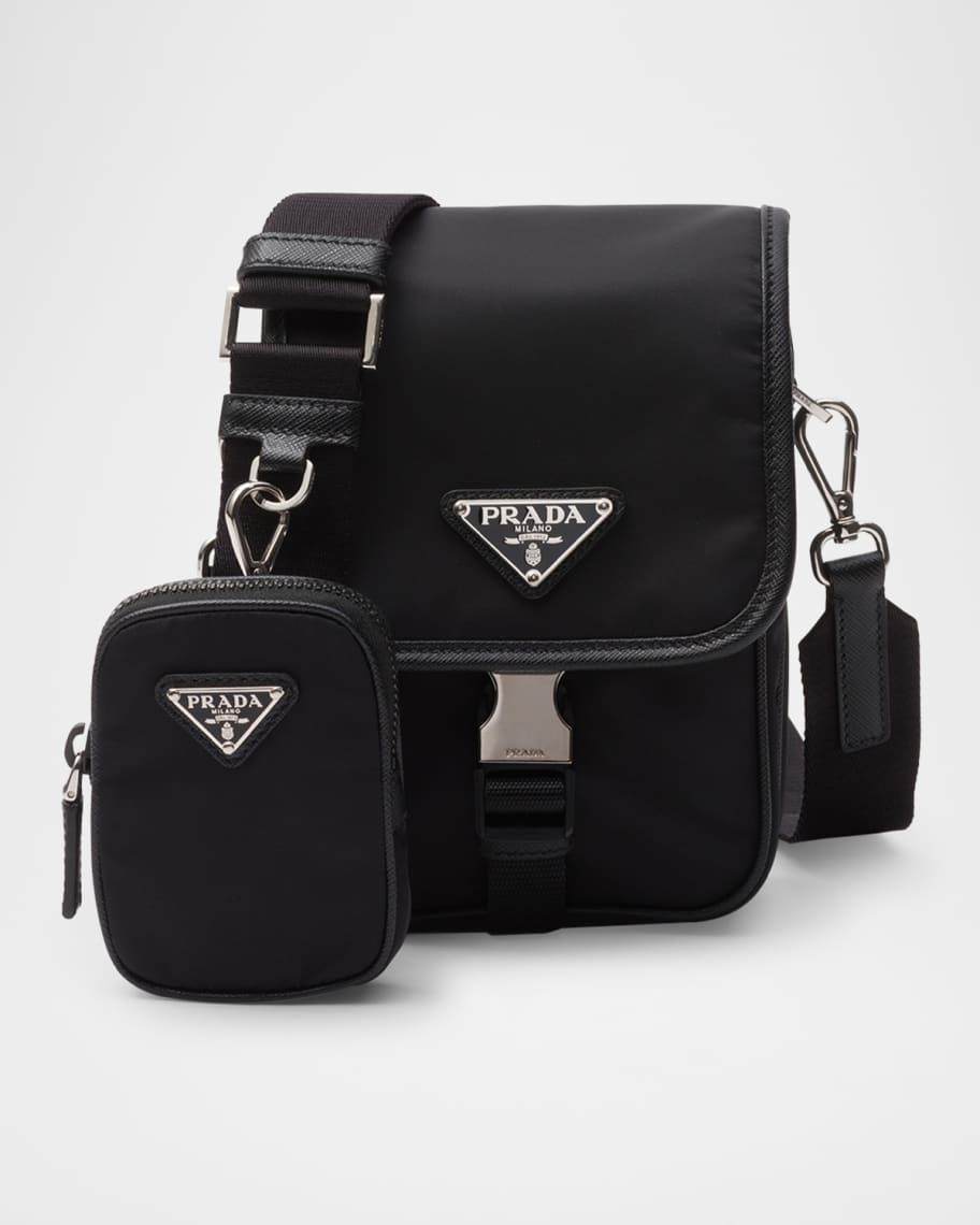 Prada Men's Re-Nylon and Saffiano Leather Shoulder Bag | Neiman Marcus