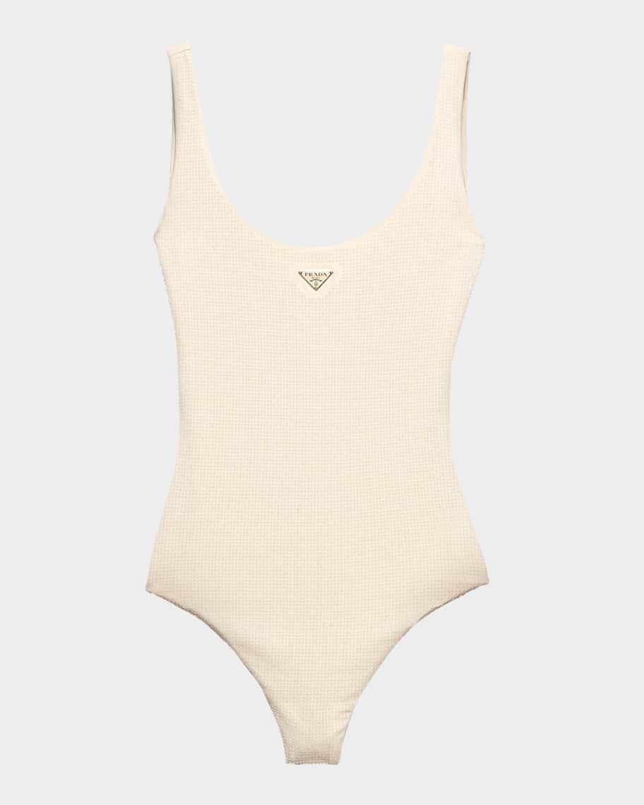 Prada Rhinestone Jersey One-Piece Swimsuit | Neiman Marcus