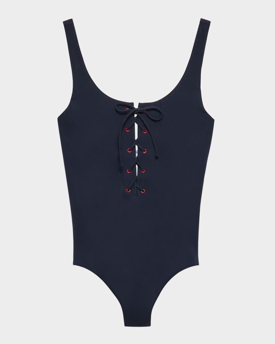 Prada Stretch Jersey One-Piece Swimsuit | Neiman Marcus