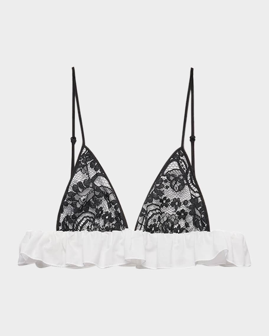 Prada Ruffle Lace Bralette | Neiman Marcus