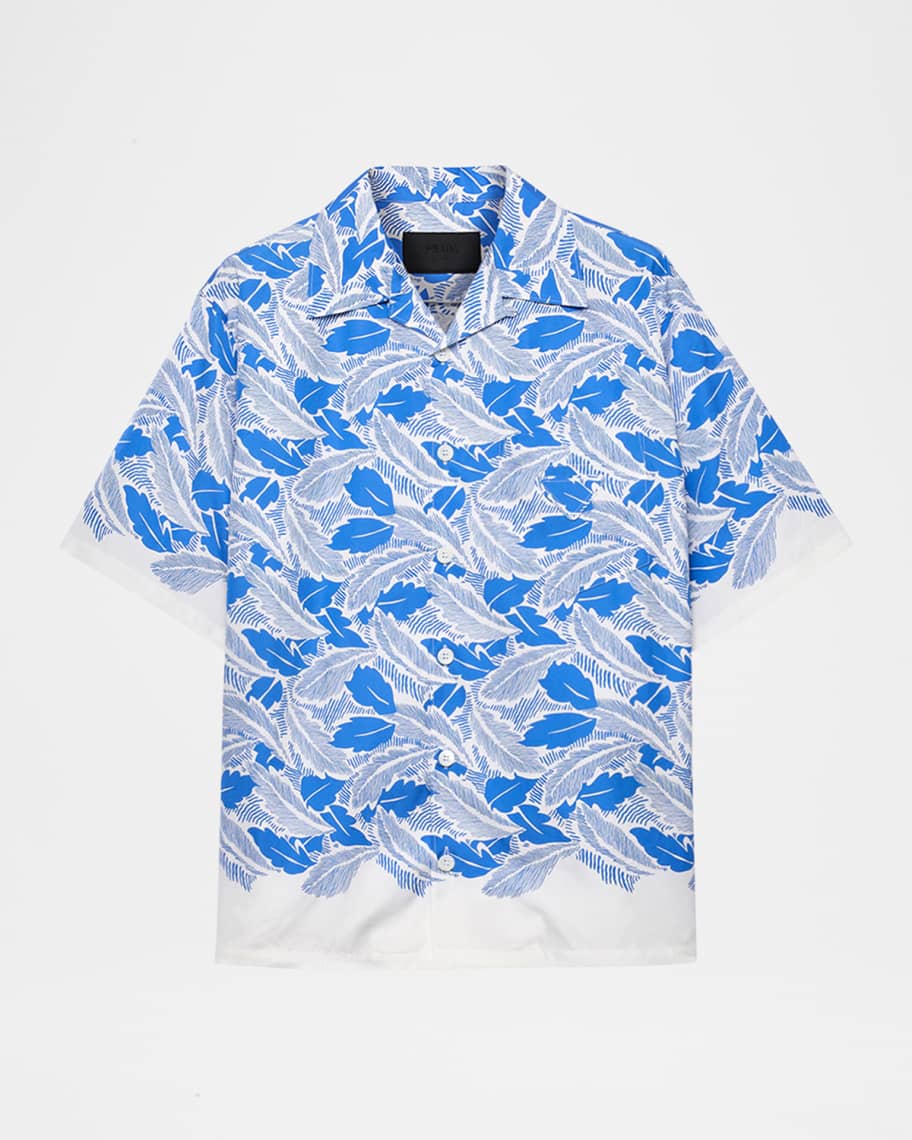 Prada Men's Printed Bowling Shirt | Neiman Marcus