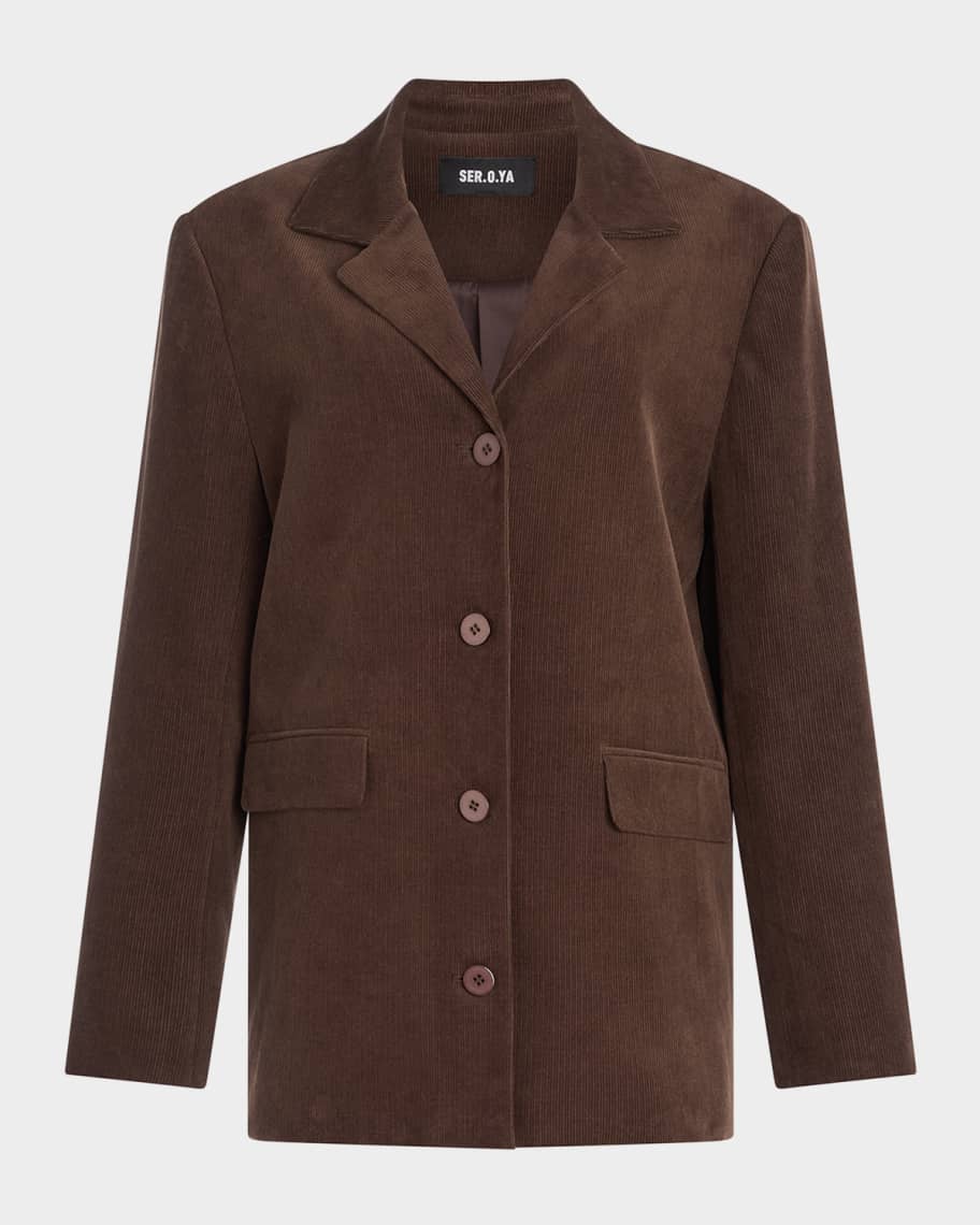 SEROYA Hera Corduroy Single-Breasted Blazer | Neiman Marcus
