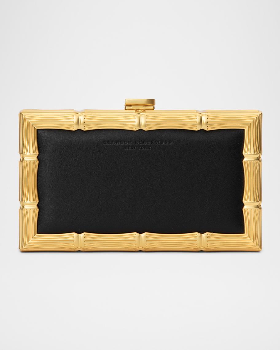 Brandon Blackwood Bamboo Brass & Leather Clutch Bag | Neiman Marcus