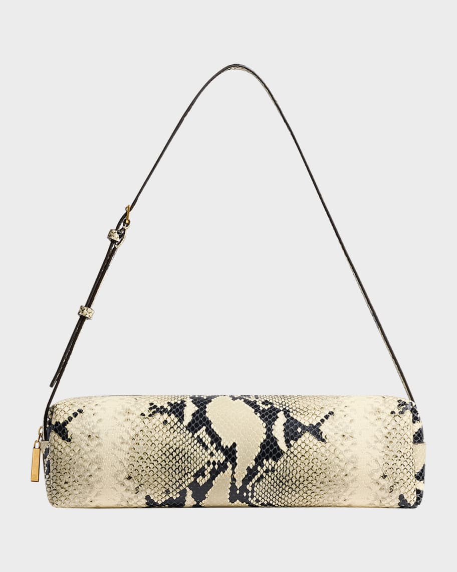 Khaite Kye Python-Print Leather Shoulder Bag | Neiman Marcus
