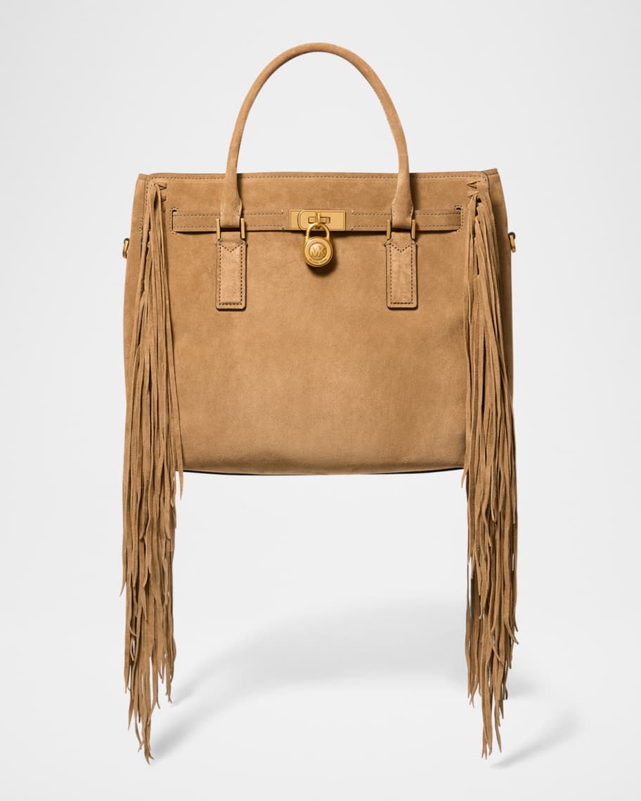 MICHAEL Michael Kors Hamilton Large Fringe Suede Top-Handle Bag ...