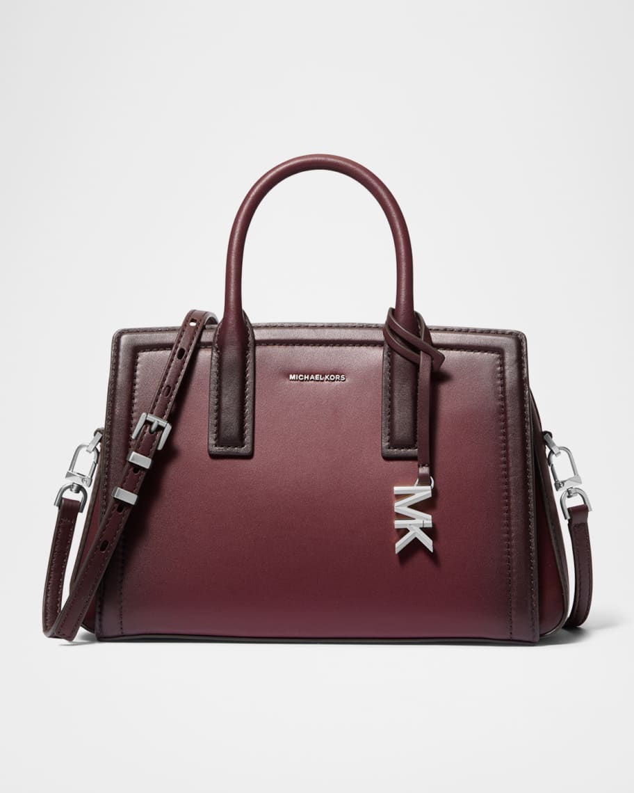 MICHAEL Michael Kors Laila Small Faded Leather Satchel Crossbody Bag ...
