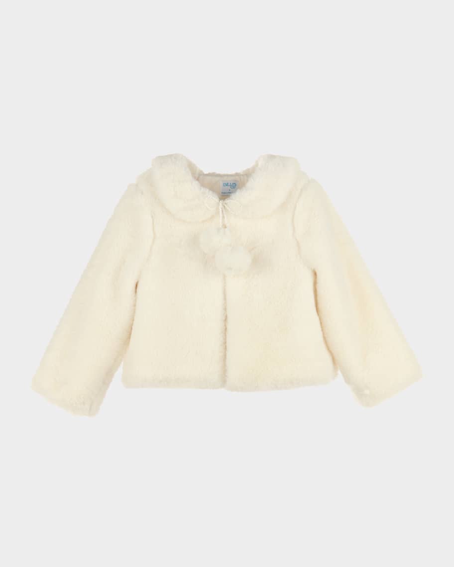 Luli & Me Girl's Fuzzy Long Coat, Size 2-6 | Neiman Marcus