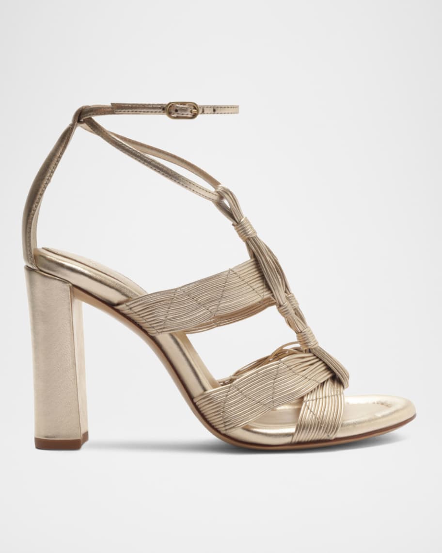 Alexandre Birman Olga Block 90 Leather Sandals | Neiman Marcus