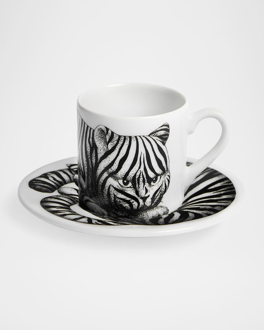 Fornasetti High Fidelity Tiger Print Coffee Mug | Neiman Marcus