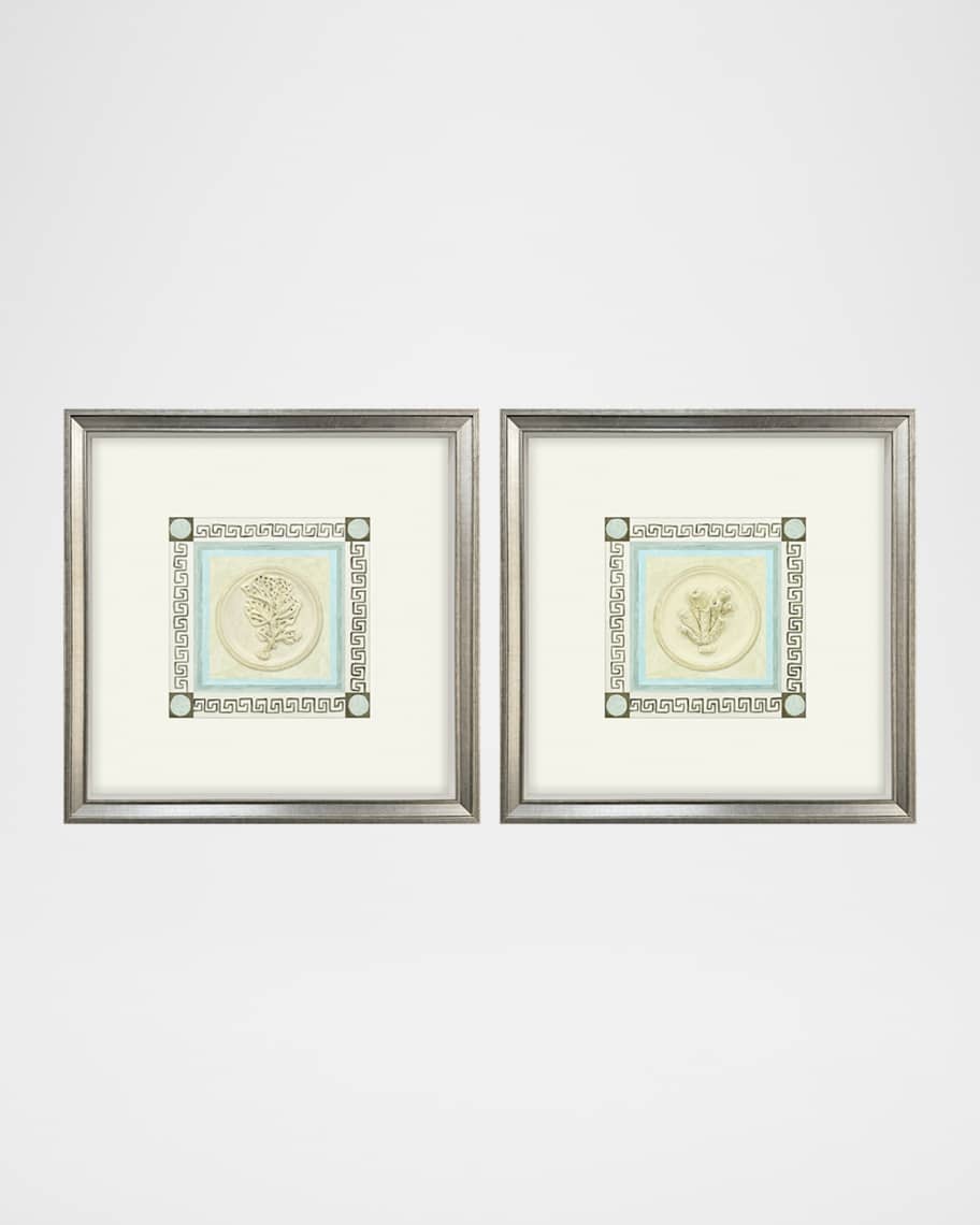 Paragon Decors "Coral Circles II" Hand-Embellished Giclees, Set of 2 ...